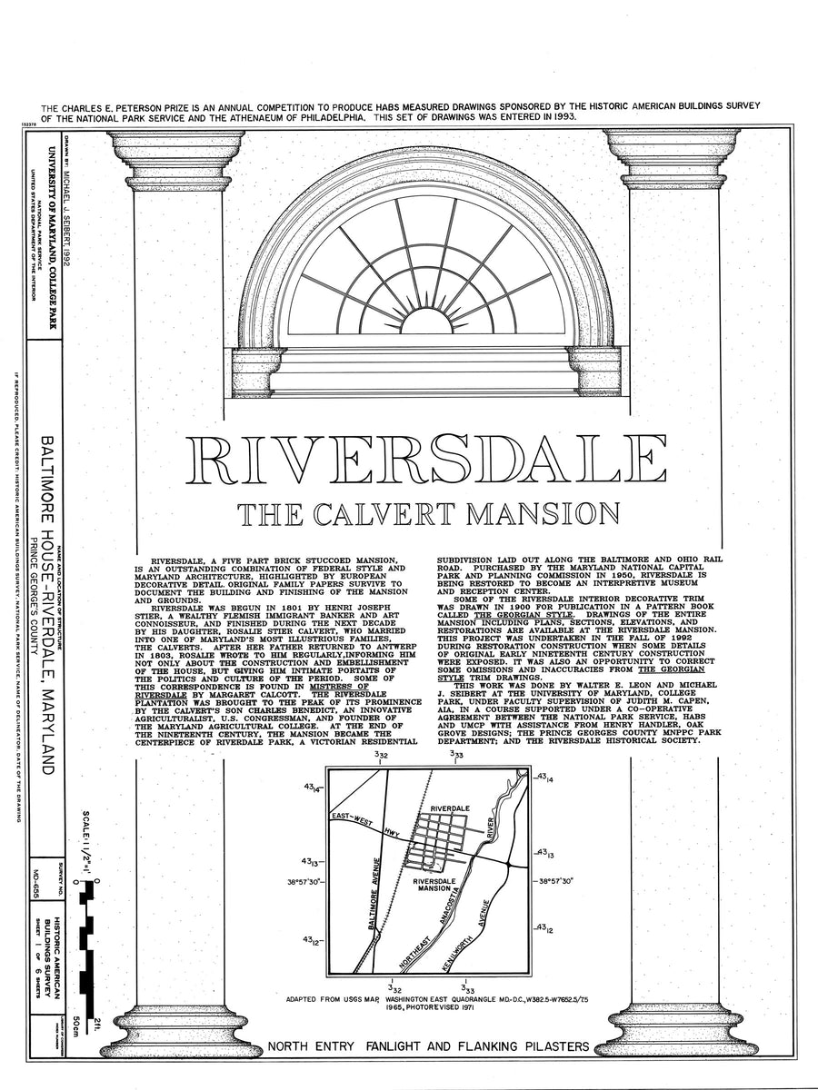 Riversdale, the Calvert Mansion, Classic Southern Style Home, ca. 1810 ...