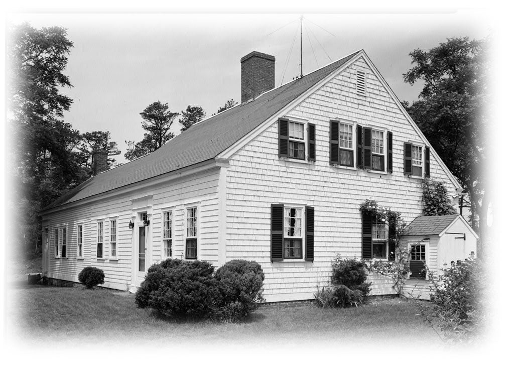 Cape Cod colonial house plan, 1 story w/ attic, side extension ...